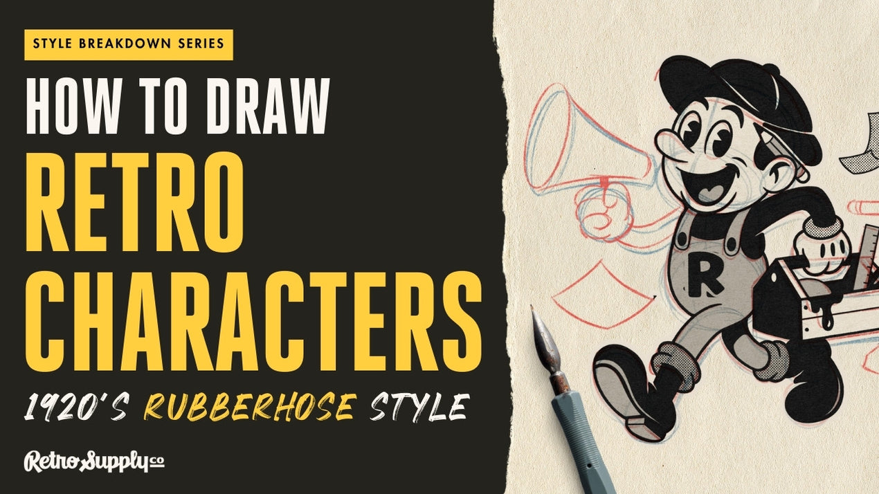 How to Draw Rubber Hose Style Characters | Retro Cartoon Art Tutorial ...