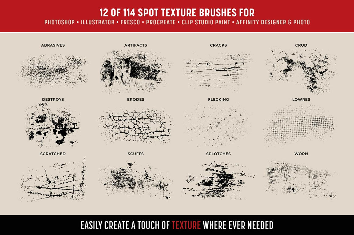 Beautiful Decay Premium Spot Texture Brushes - RetroSupply Co.