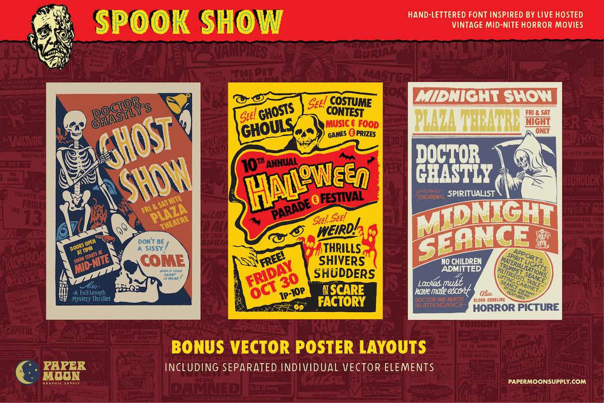 Spook Show Font & Graphics Collection - RetroSupply Co.