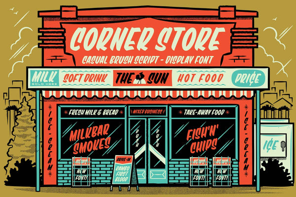 Corner Store Brush Script Font | RetroSupply Co.