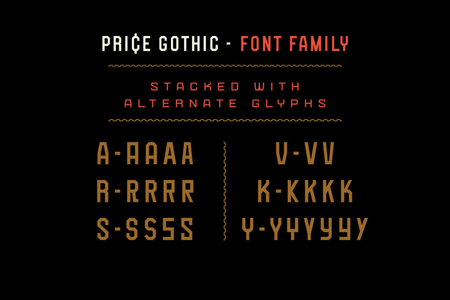 Price Gothic Font | RetroSupply Co.