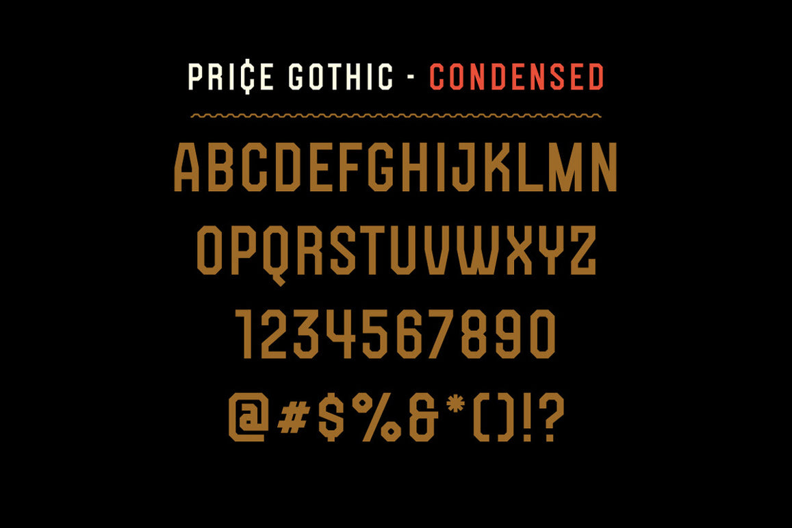 Price Gothic Font | RetroSupply Co.