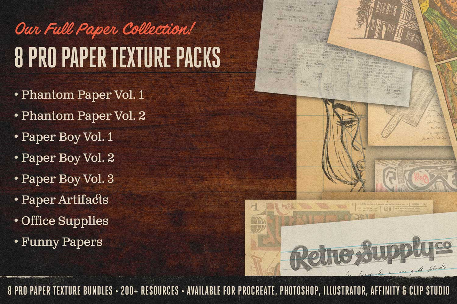 The Paper Texture Master Library | RetroSupply Co.