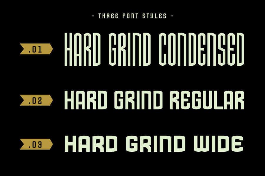 Hard Grind Industrial Font Set | RetroSupply Co.