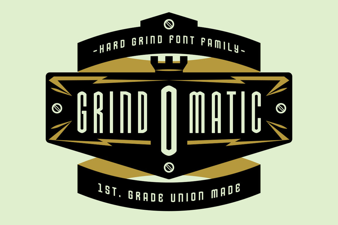 Hard Grind Industrial Font Set | RetroSupply Co.