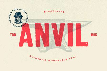 Anvil Woodblock Display Font | RetroSupply Co.