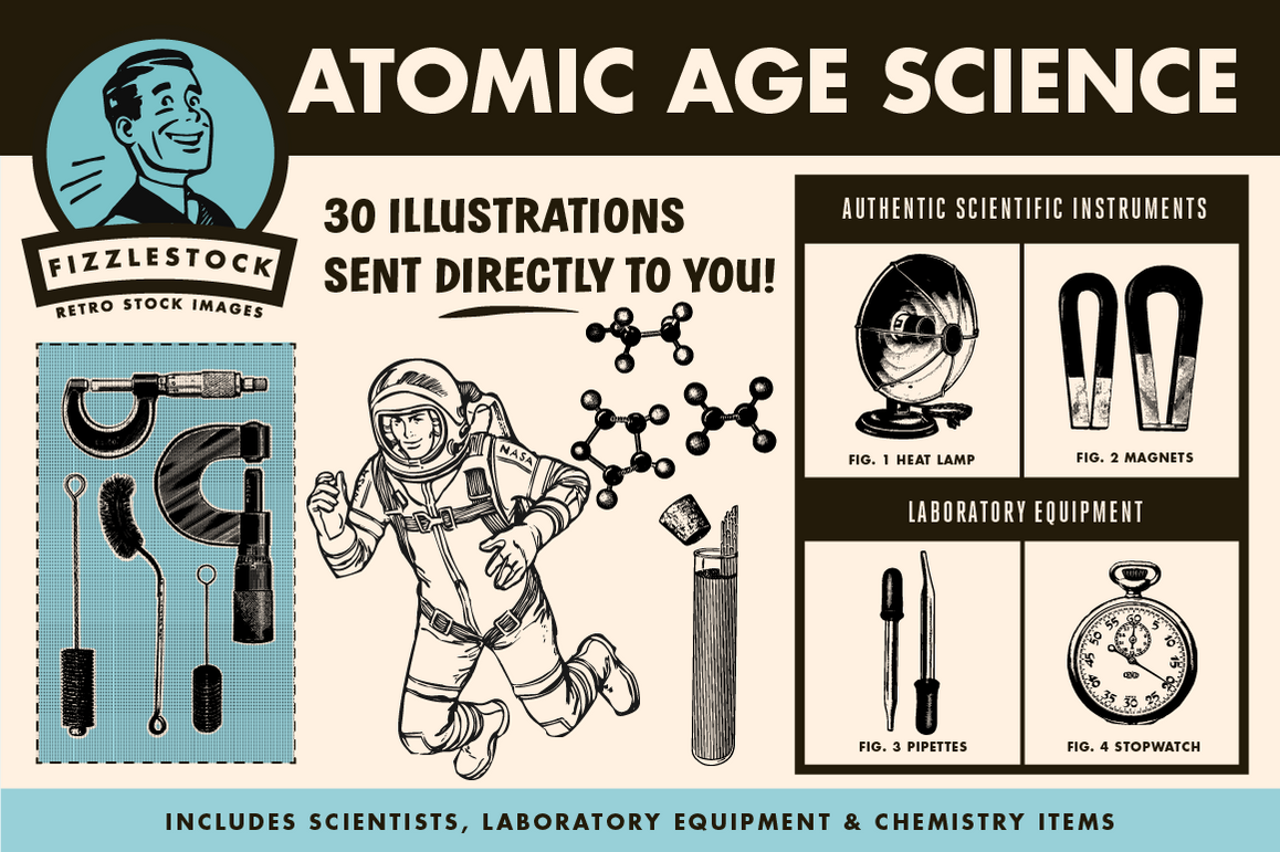Atomic Age Science Part II | Retro Clip Art - RetroSupply Co.