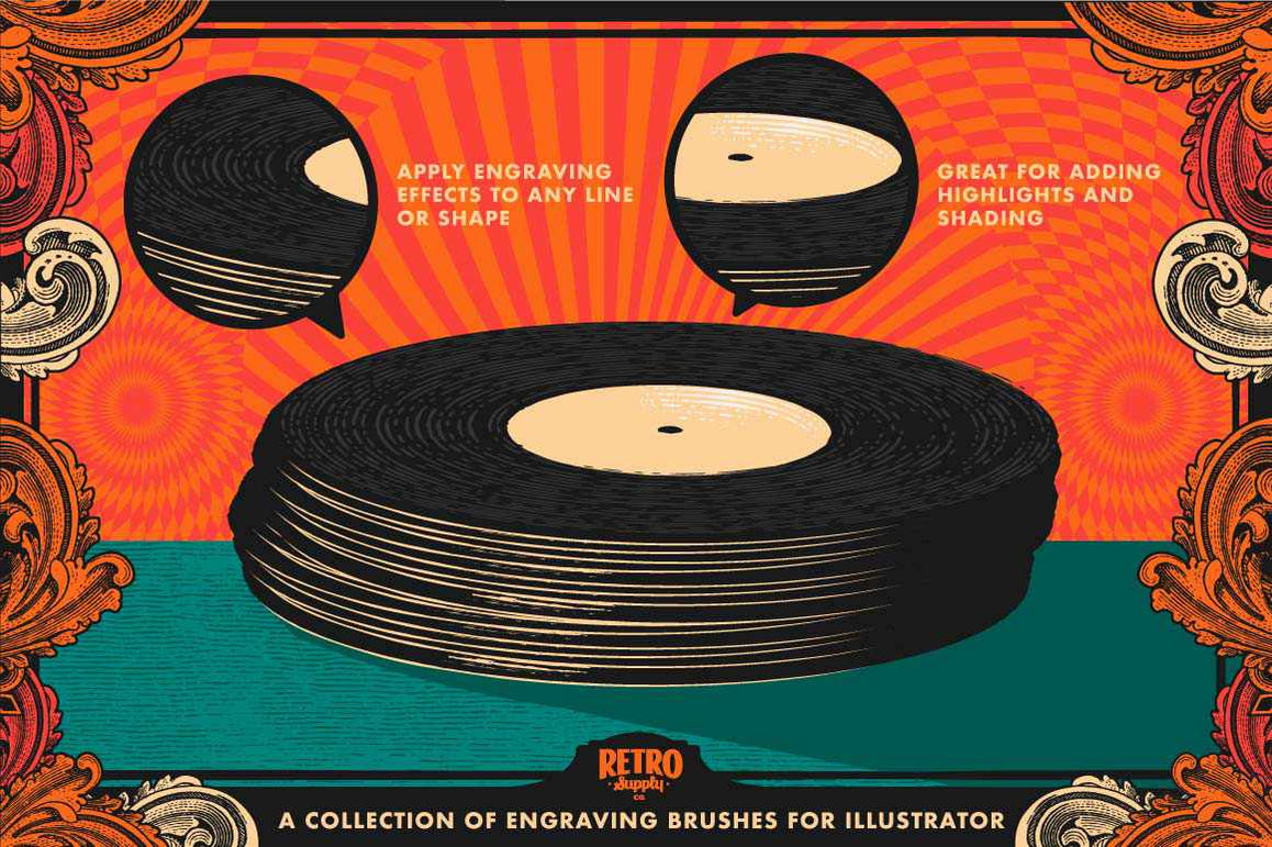 Deep Cuts | Engraving Brushes for Illustrator - RetroSupply Co.
