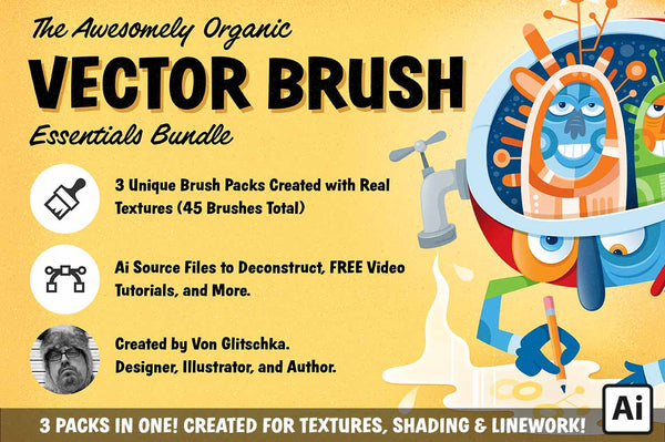 The Awesomely Organic Vector Brush Essential Bundle for Adobe Illustra ...