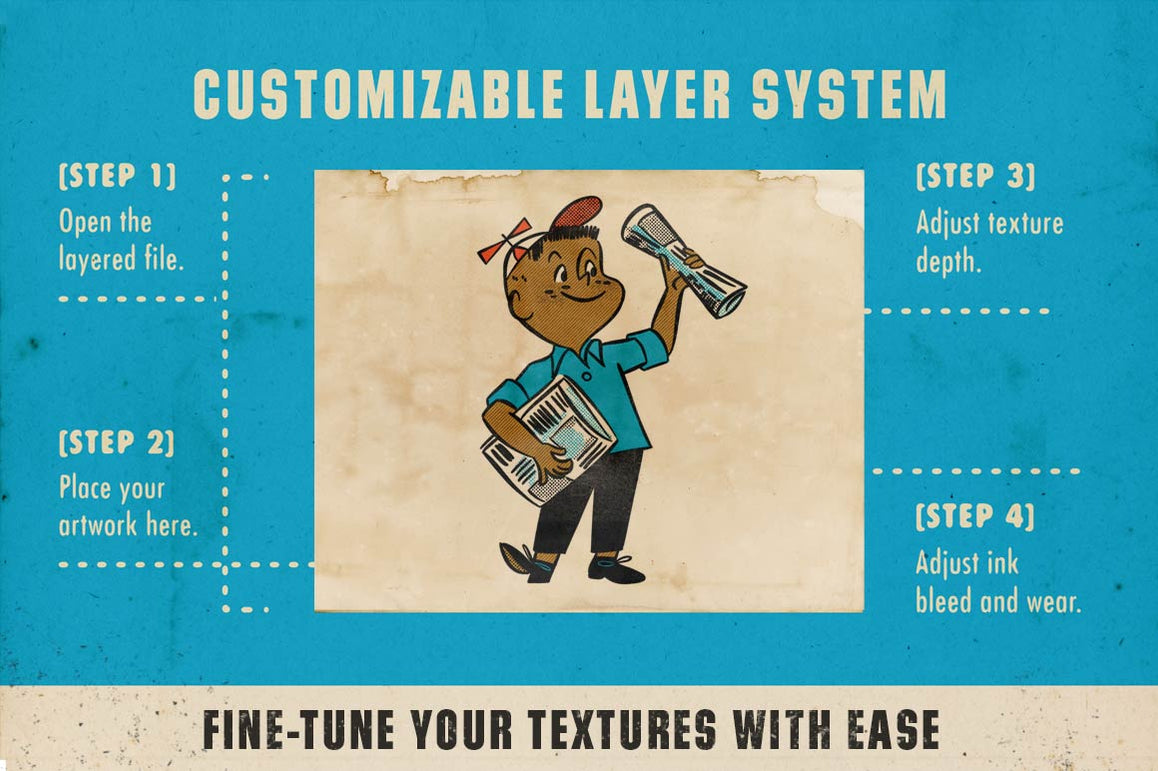 Paper Boy Damaged Paper Textures for Affinity | RetroSupply Co.