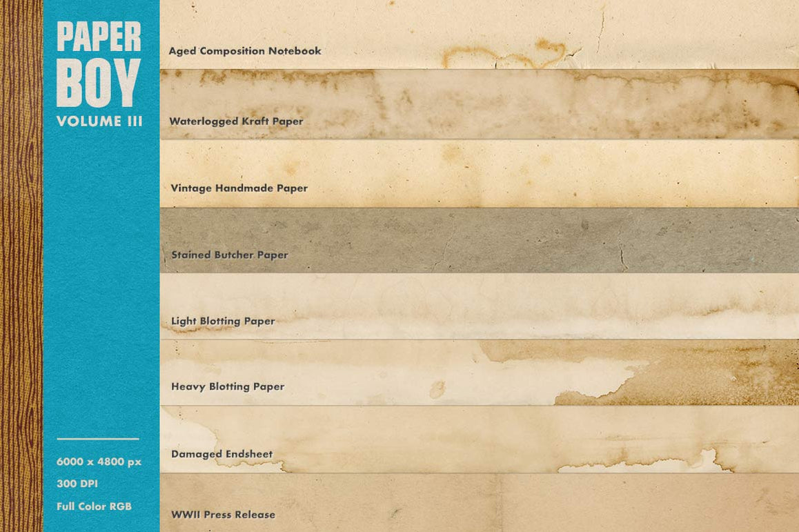 Paper Boy Paper Texture Bundle for Photoshop | RetroSupply Co.