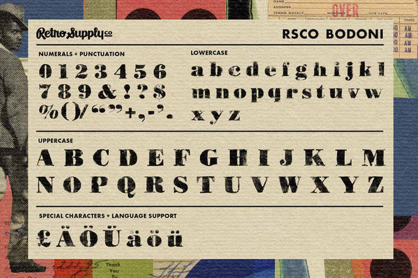 RSCO Bodoni Font | RetroSupply Co.