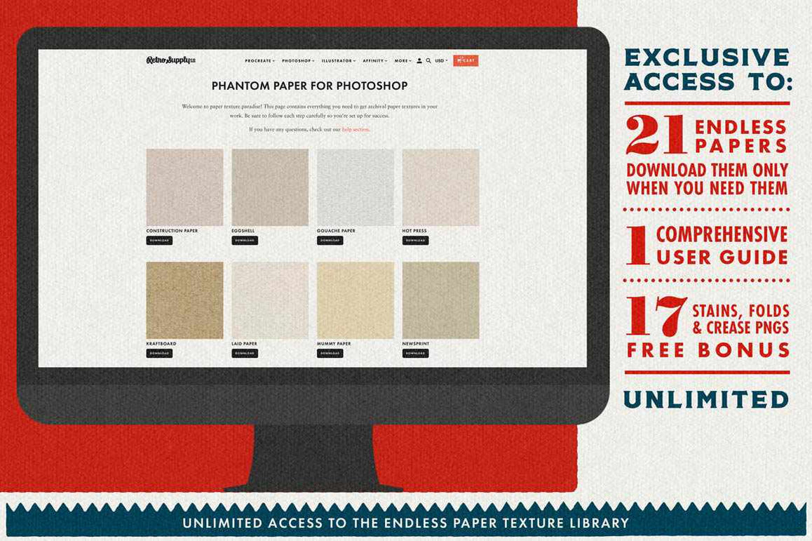 Phantom Paper for Photoshop | RetroSupply Co.