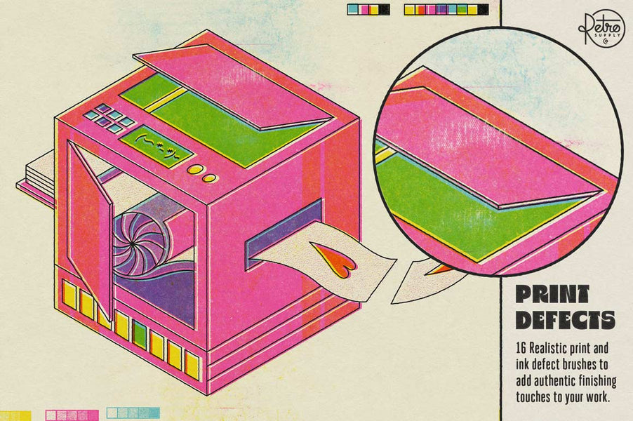 Risograph Brush and Texture Kit for Photoshop | RetroSupply Co.