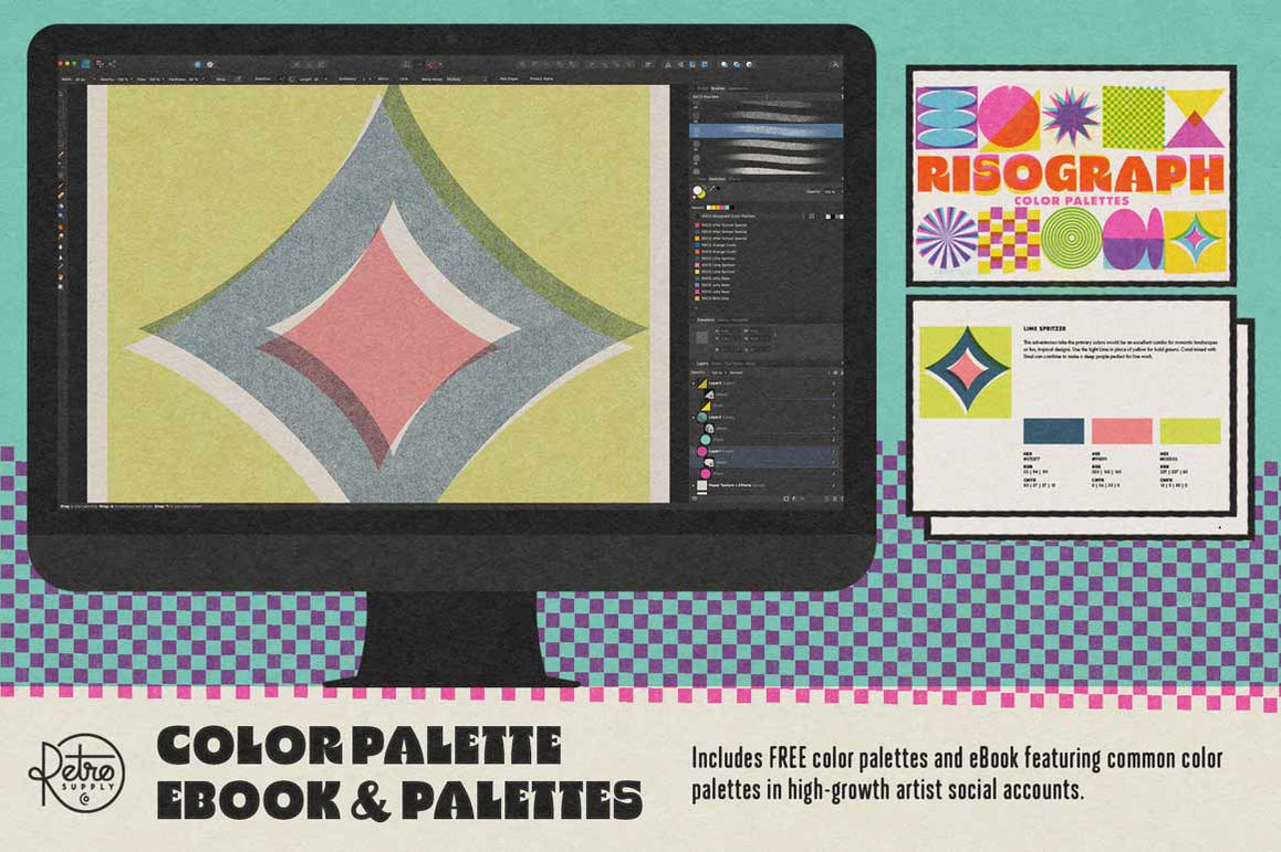 Risograph Brush and Texture Kit for Affinity - RetroSupply Co.