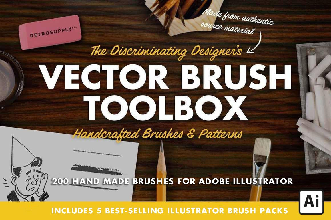 The Vector Brush Toolbox for Illustrator - RetroSupply Co.