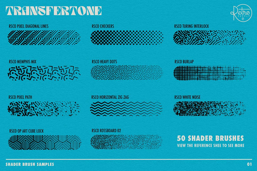 TransferTone | Dry Transfer Brushes for Procreate - RetroSupply Co.