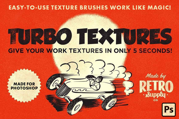 Turbo Textures Brush Kit for Adobe Photoshop - RetroSupply Co.