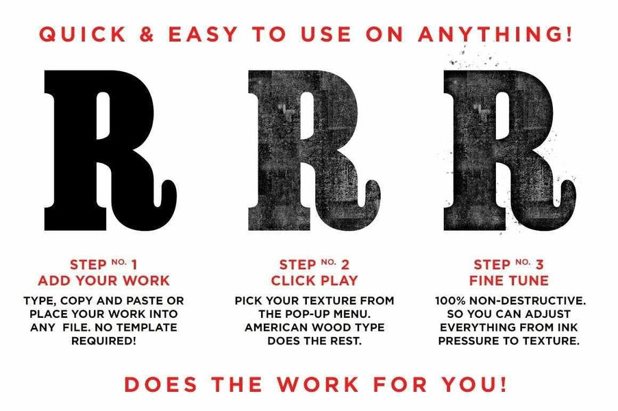 American Wood Type Photoshop Effect - RetroSupply Co.