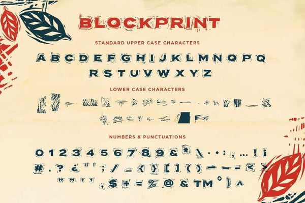 Blockprint Font & Brush Pack for Adobe Illustrator and Adobe Photoshop ...