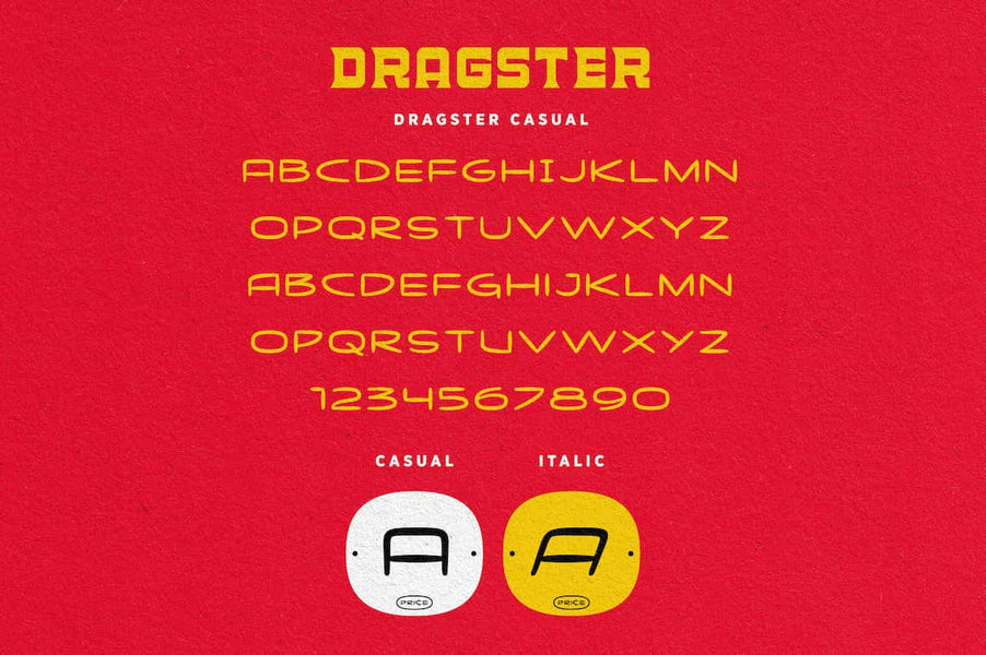 Dragster Display Fonts | RetroSupply Co.