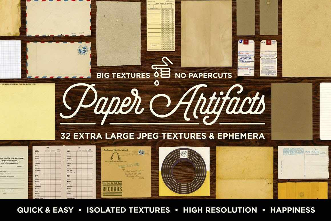 Paper Artifacts | Texture & Ephemera Bundle - RetroSupply Co.