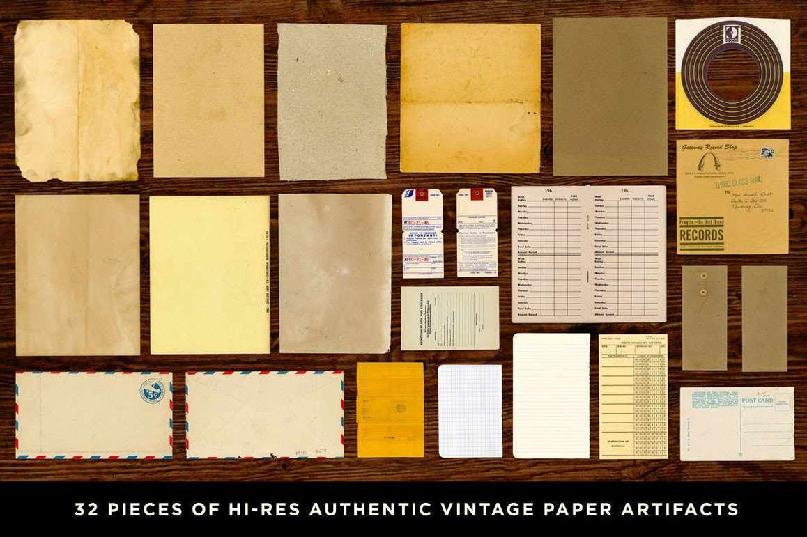 Paper Artifacts | Texture & Ephemera Bundle - RetroSupply Co.