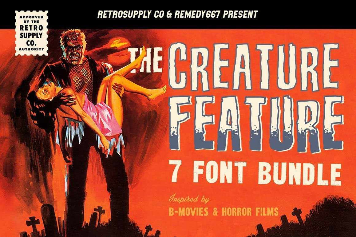 The Creature Feature Font Bundle | RetroSupply Co.